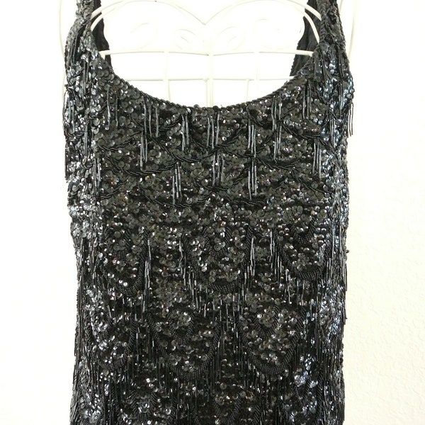 Black Beaded Top - Etsy