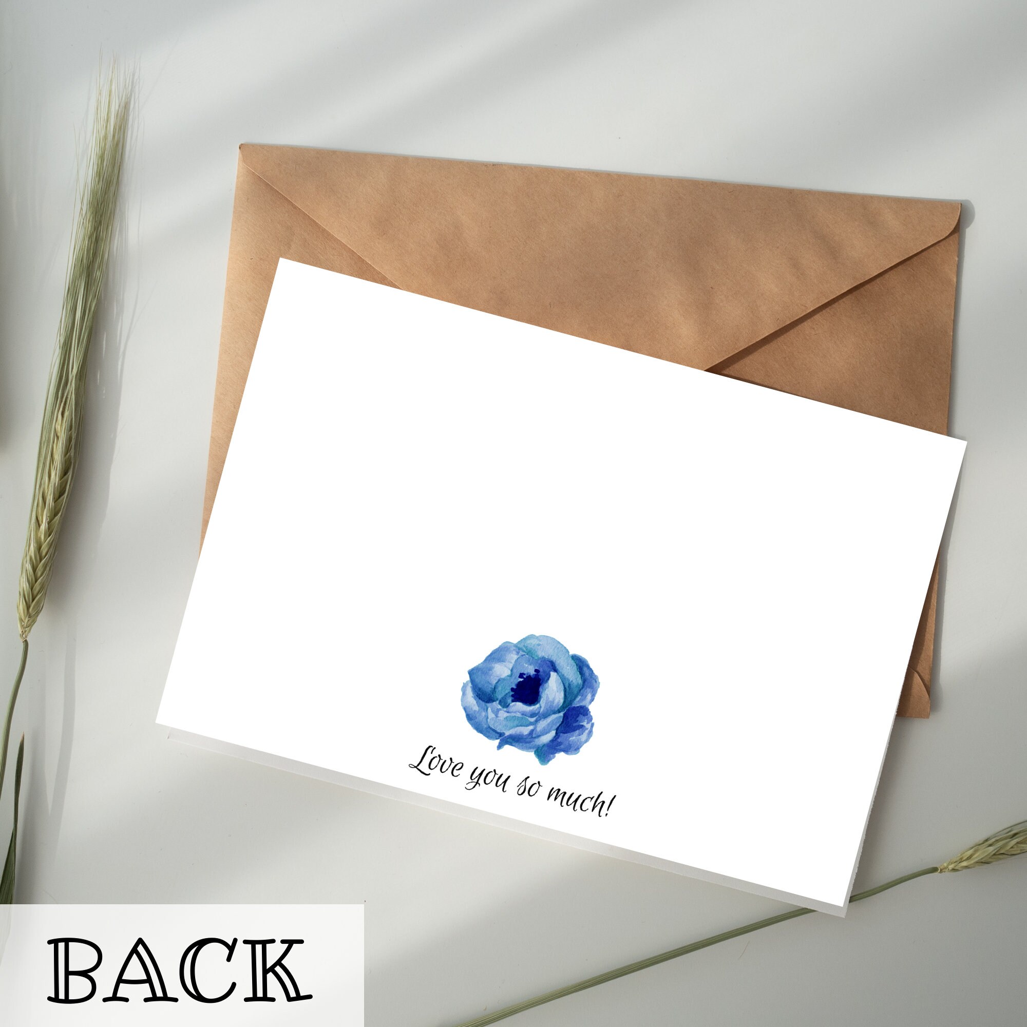 Happy Birthday Mimi Card | Printable, Blue Watercolor Floral - Etsy