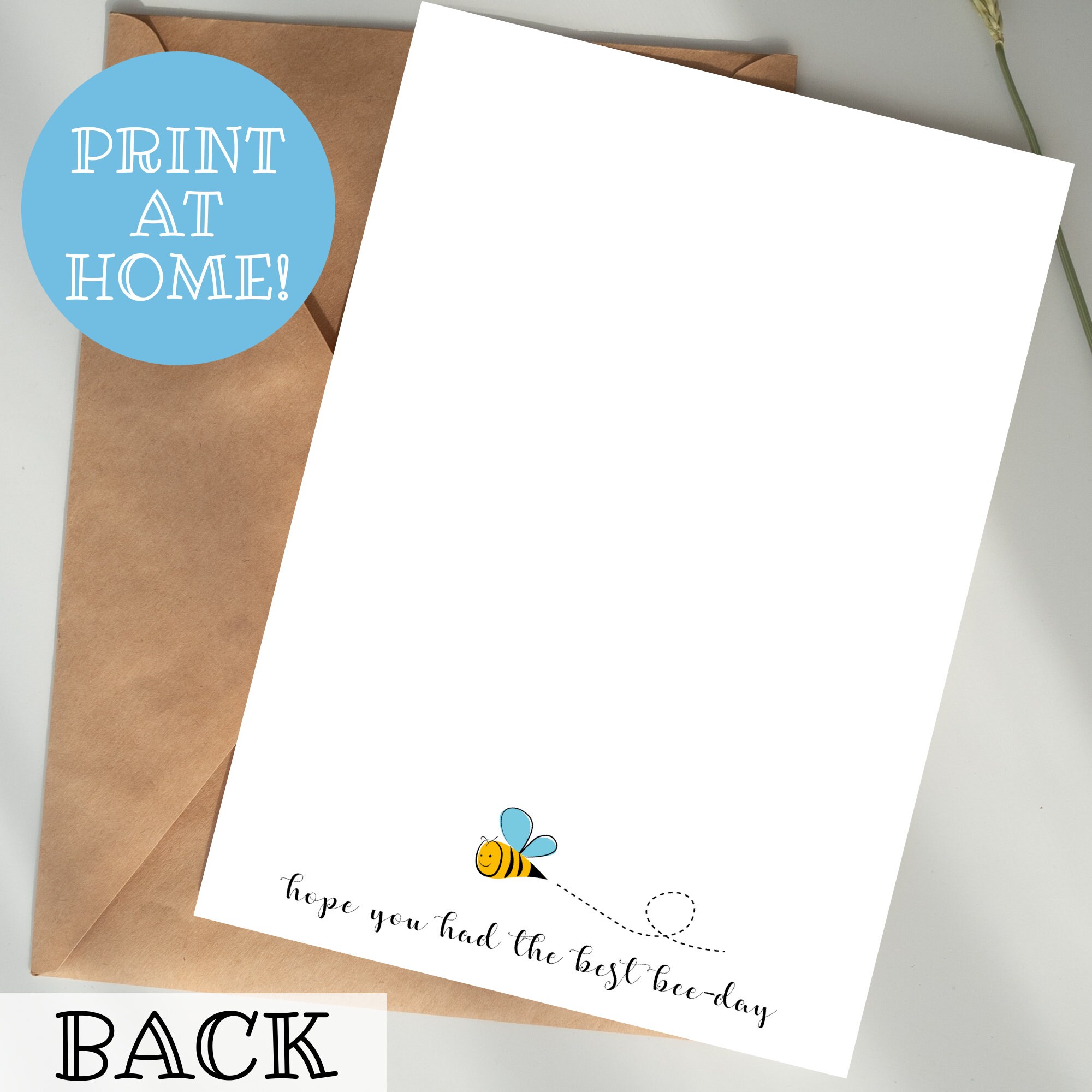Happy Bee-lated Birthday DIGITAL DOWNLOAD Printable | Etsy
