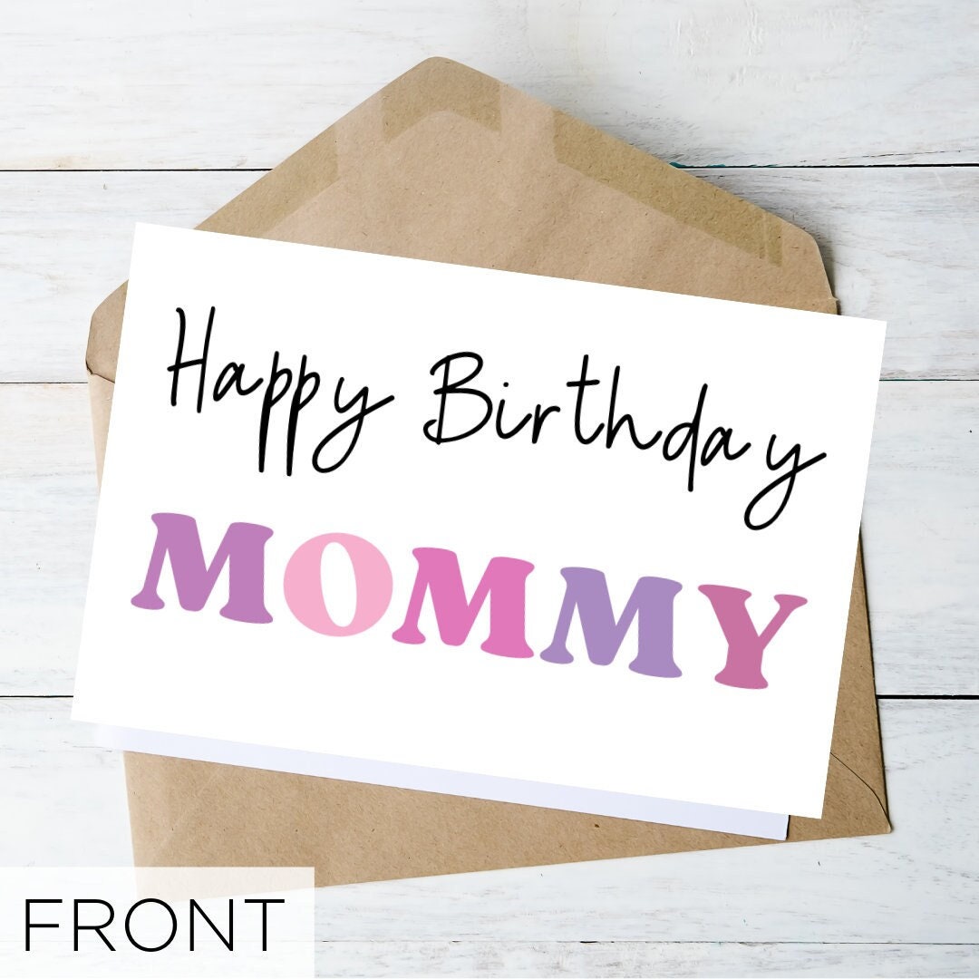 Happy Birthday Mommy DIGITAL DOWNLOAD Printable Card Mom - Etsy
