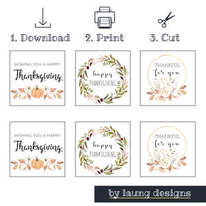 Thanksgiving Tags DIGITAL DOWNLOAD Printable Thanksgiving Treat Tags ...