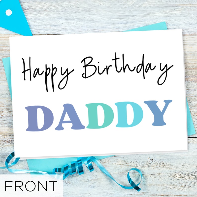Happy Birthday Daddy Card | Printable - Etsy