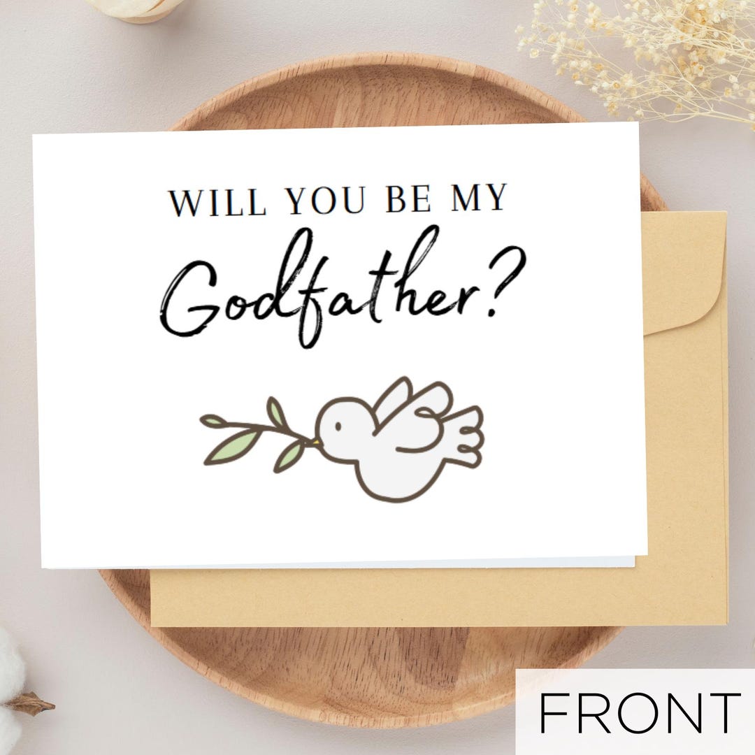 Godfather Proposal Card | Printable, Christian Baptism - Etsy
