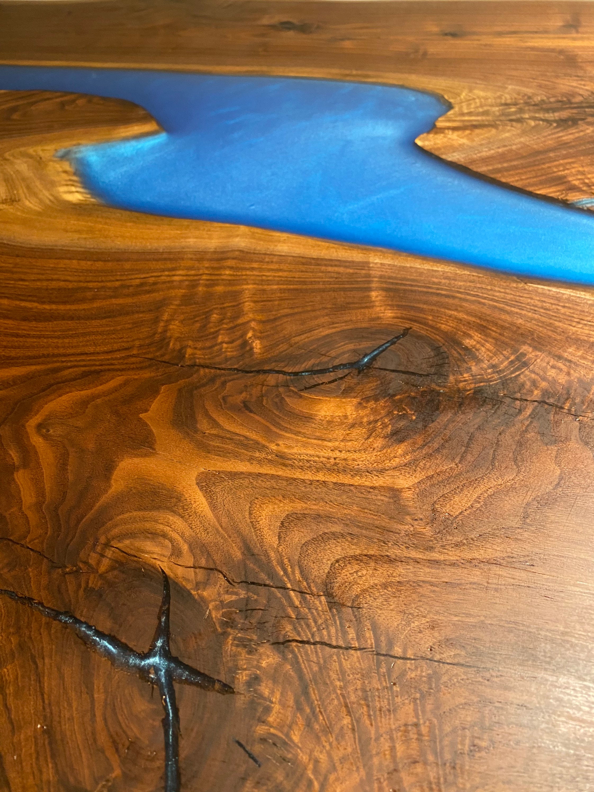 Epoxy River Dining Table Live Edge Walnut Resin - Etsy