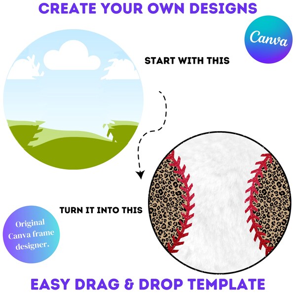 Baseball Canva Frame - Etsy