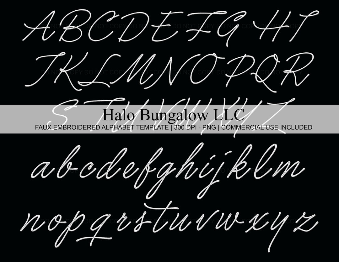 Embroidered Alpha PNG, Create Your Own, Faux Embroidered Alphabet Set ...