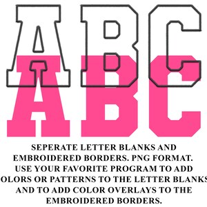 Embroidered Alpha PNG, Fill Your Own, Faux Embroidered PNG Alphabet Set ...