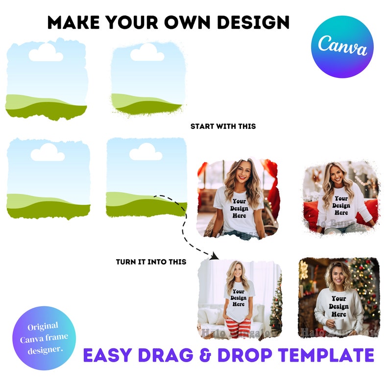 Custom Bleach Square Canva Frames Template Designs Easy Drag - Etsy