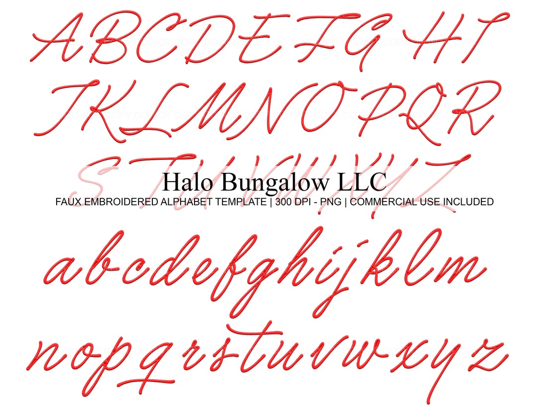 Embroidered Alpha PNG, Create Your Own, Faux Embroidered Alphabet Set ...
