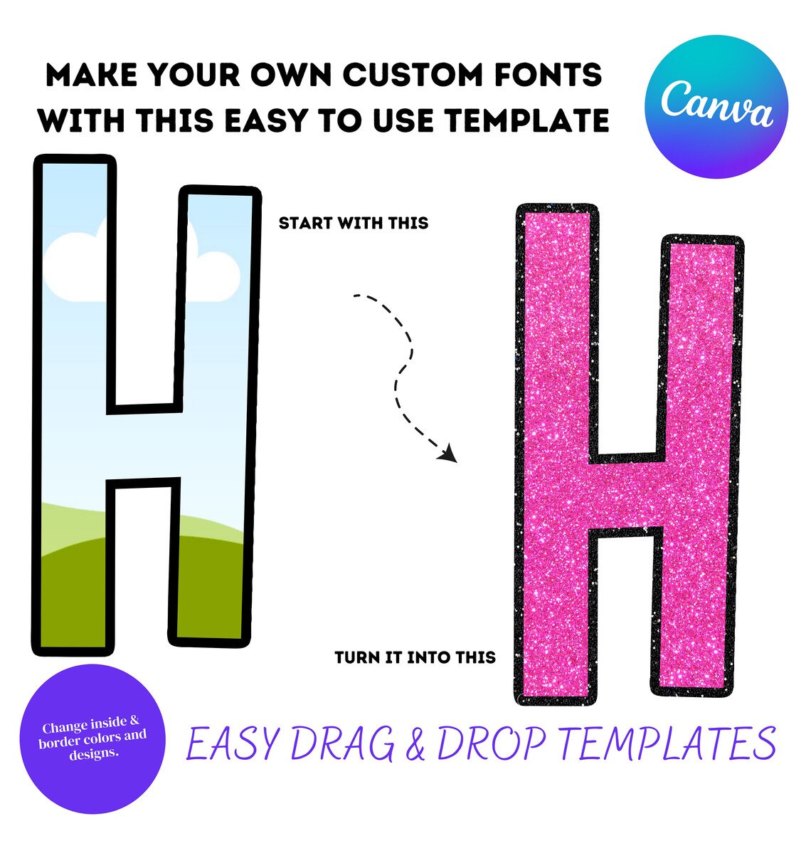DIY Alphabet Frame Set for CANVA, Canva Create Your Own Alphabet ...