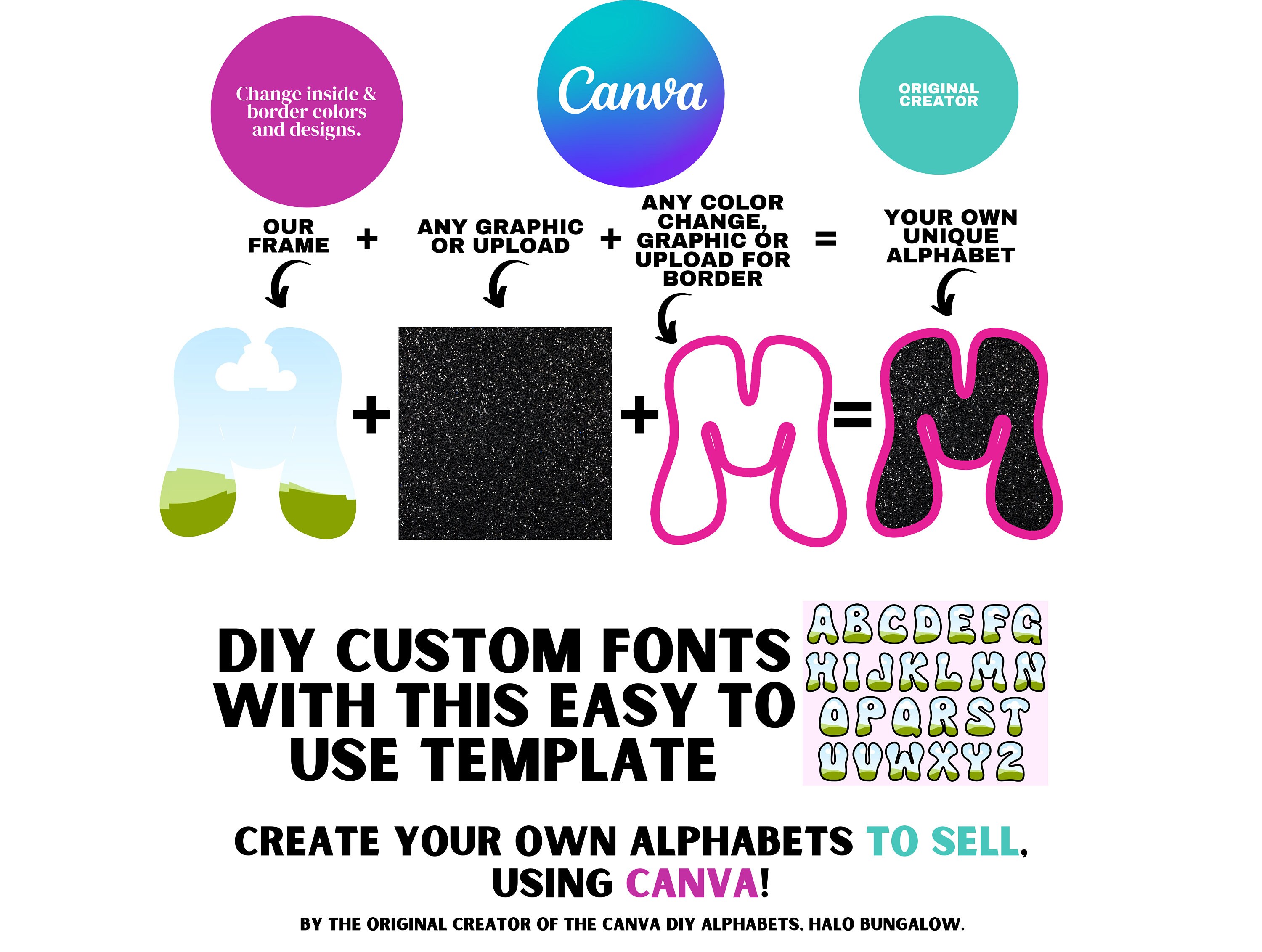 DIY Alphabet Frame Set for CANVA, Canva Create Your Own Alphabet ...