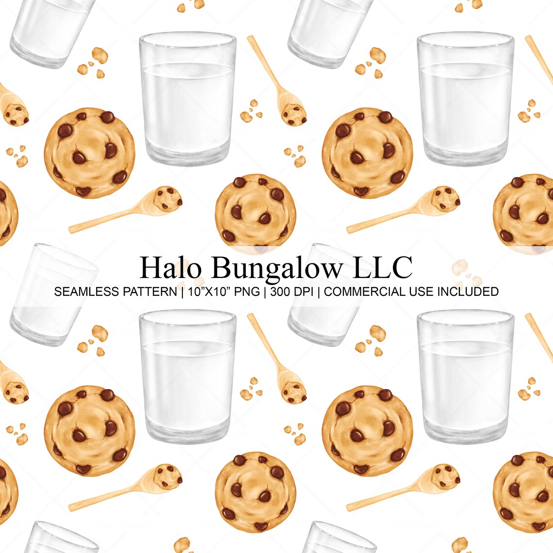 Milk and Cookies Christmas Seamless Pattern, Christmas Cookies Seamless ...