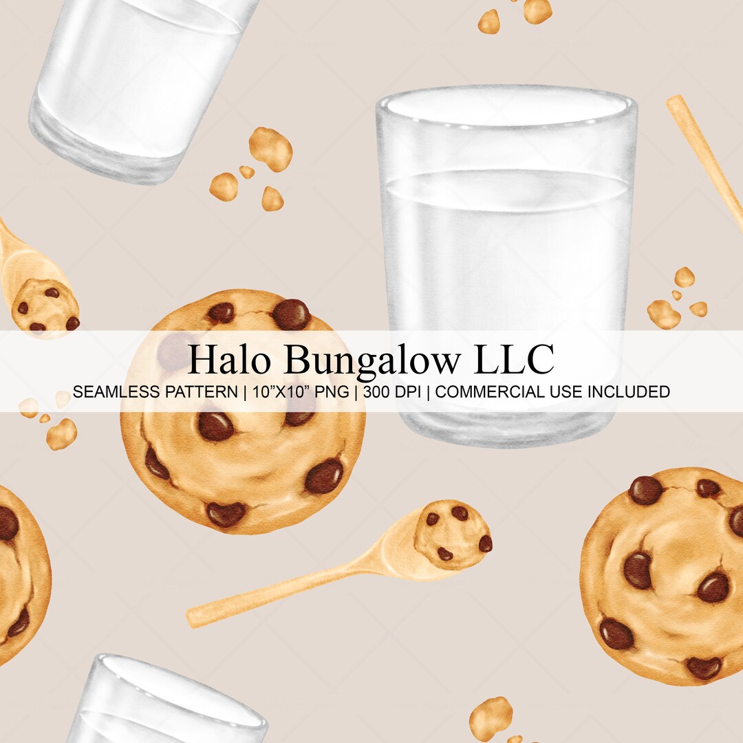 Milk and Cookies Christmas Seamless Pattern, Christmas Cookies Seamless ...