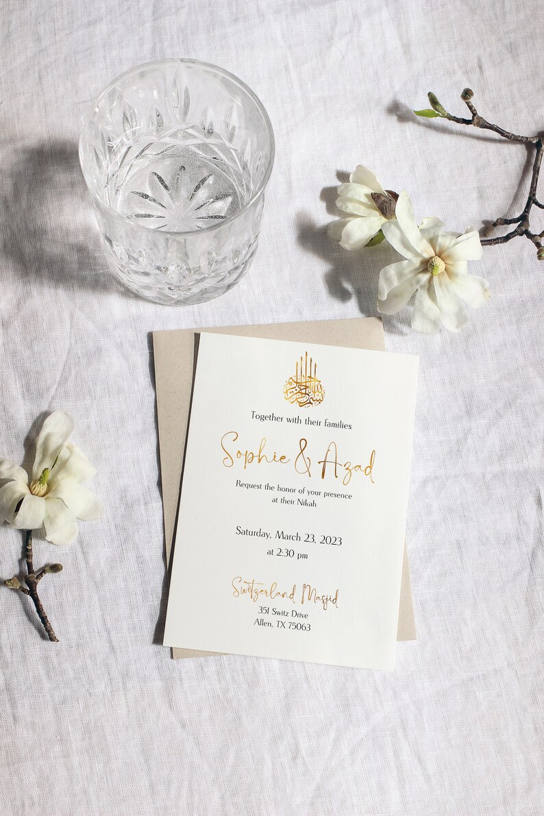 Nikah Wedding Custom Card Nikah Invitation Elegant - Etsy