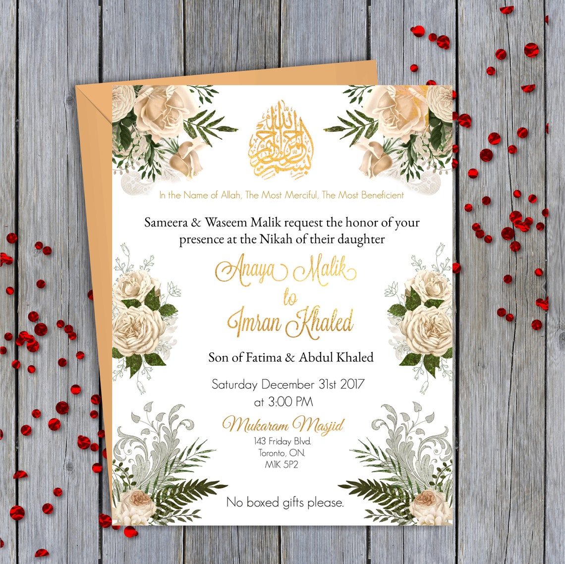 Nikah Invitation Nikah Contract Matching Set DIGITAL Etsy