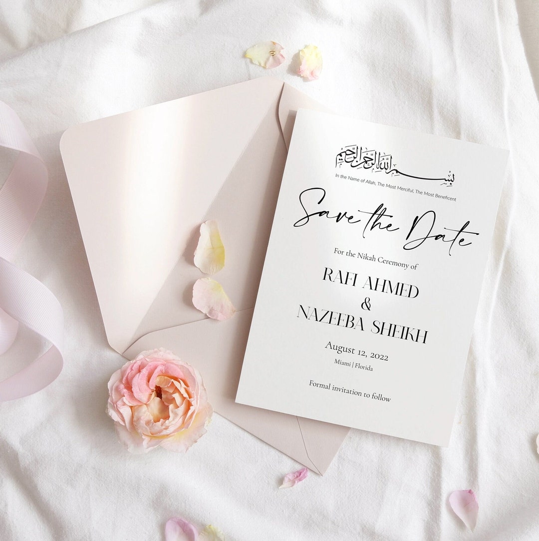 Save the Date. DIGITAL. Islamic. Nikah. Simple Card. - Etsy