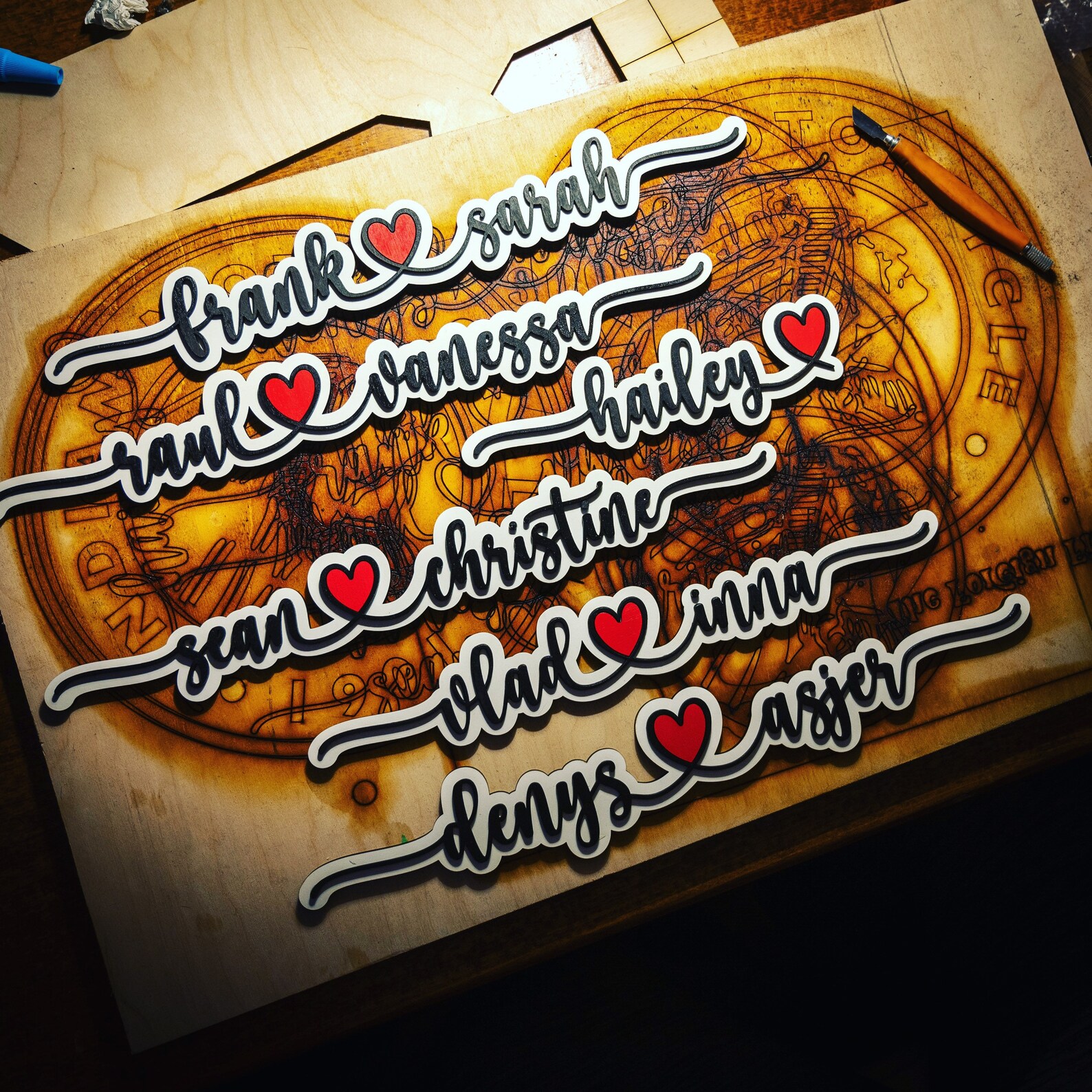 Romantic Couple Names With Heart Connected Script Lettering - Etsy