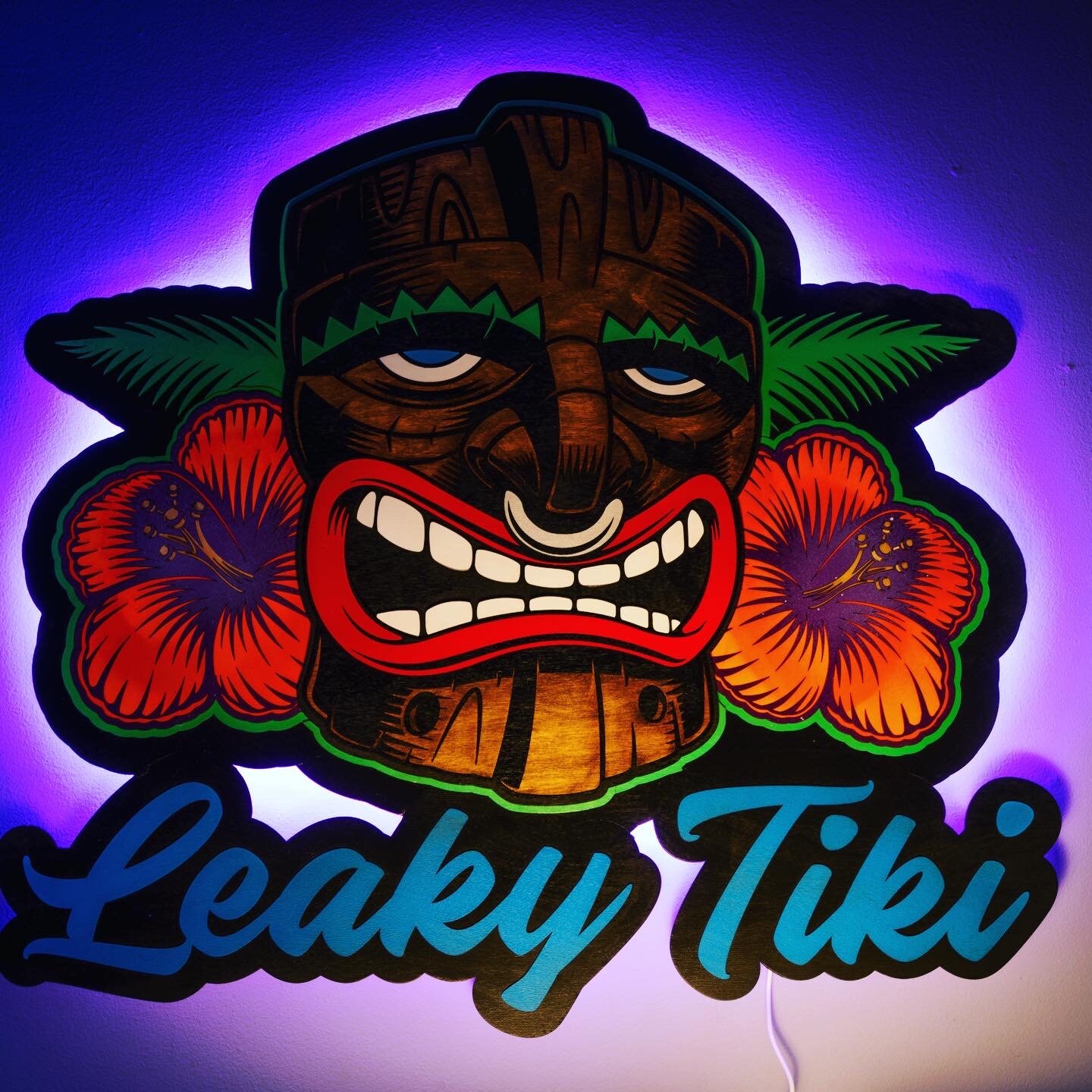 Aloha Backyard Tiki Bar Sign Customer Lettering and LED Lighting ...