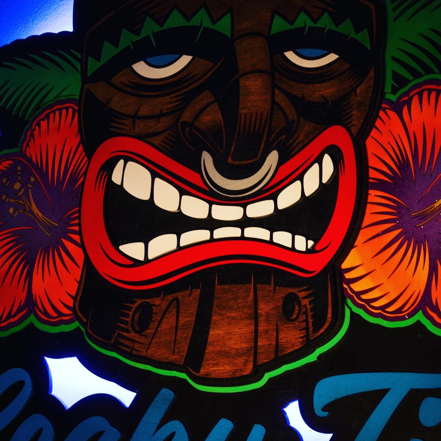 Aloha Backyard Tiki Bar Sign Customer Lettering and LED Lighting ...