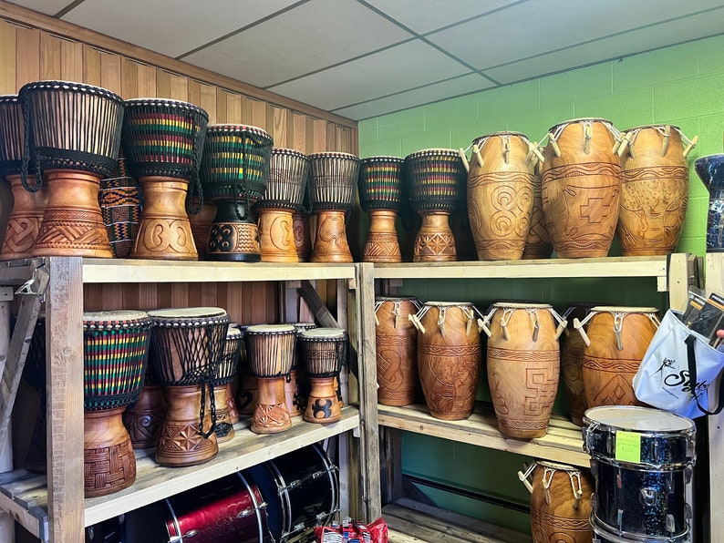 Djembe, Kpanlogo, Talking Drum and Gyil- Hand Carved Professional ...