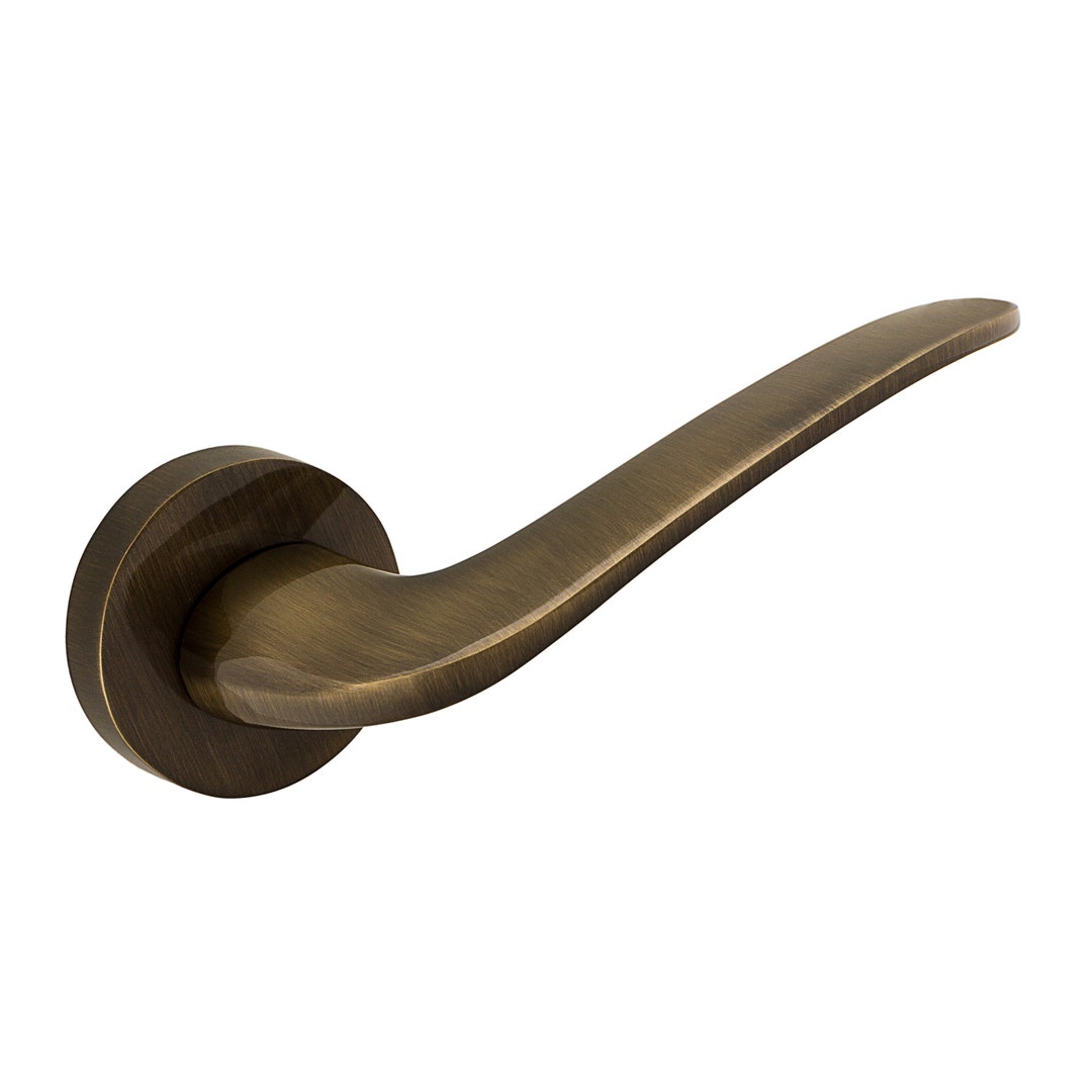 Slim Solid Brass Door Lever Handle for Home Decor Modern, Contemporary ...