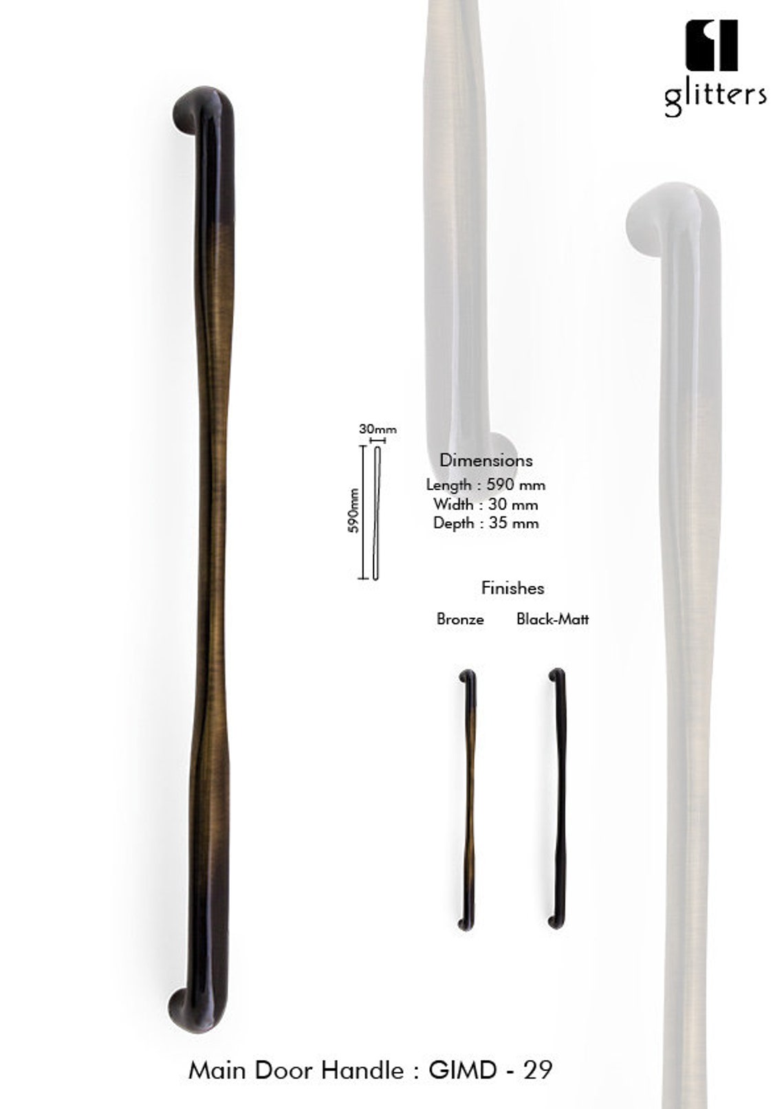 Contemporary Slim Front Door Handle Pull for Home Furnishing in Size 24 ...