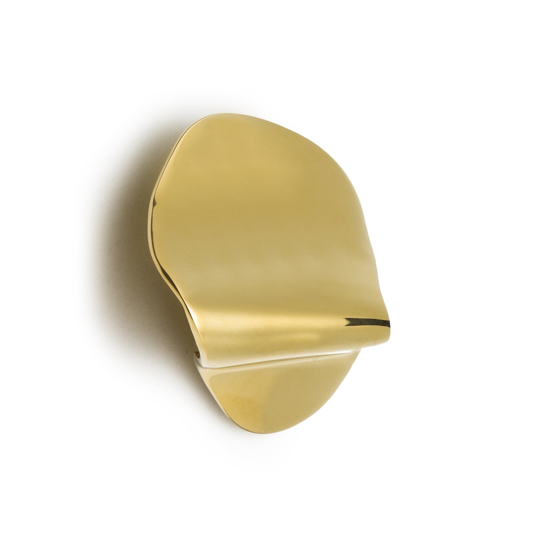 Modern Brass Drawer Pull, Abstract Cabinet Knob, Luxury Hardware - Etsy