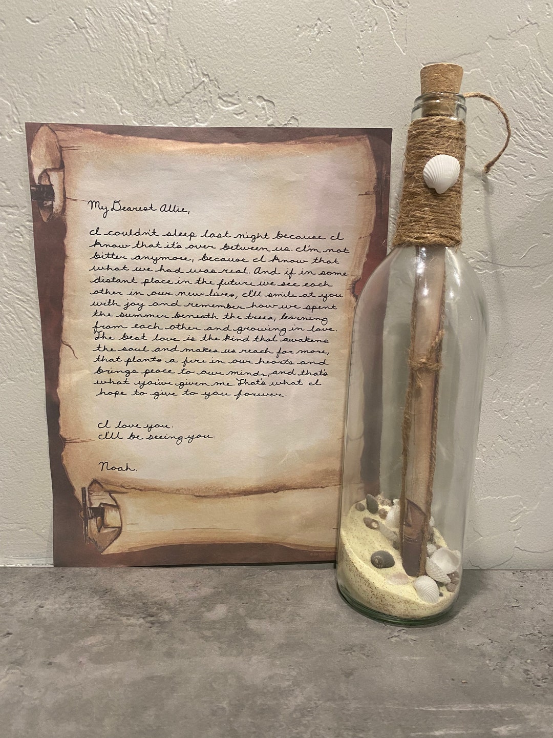 Personalized Message in a Bottle Gift Custom Handwritten Love Letter ...