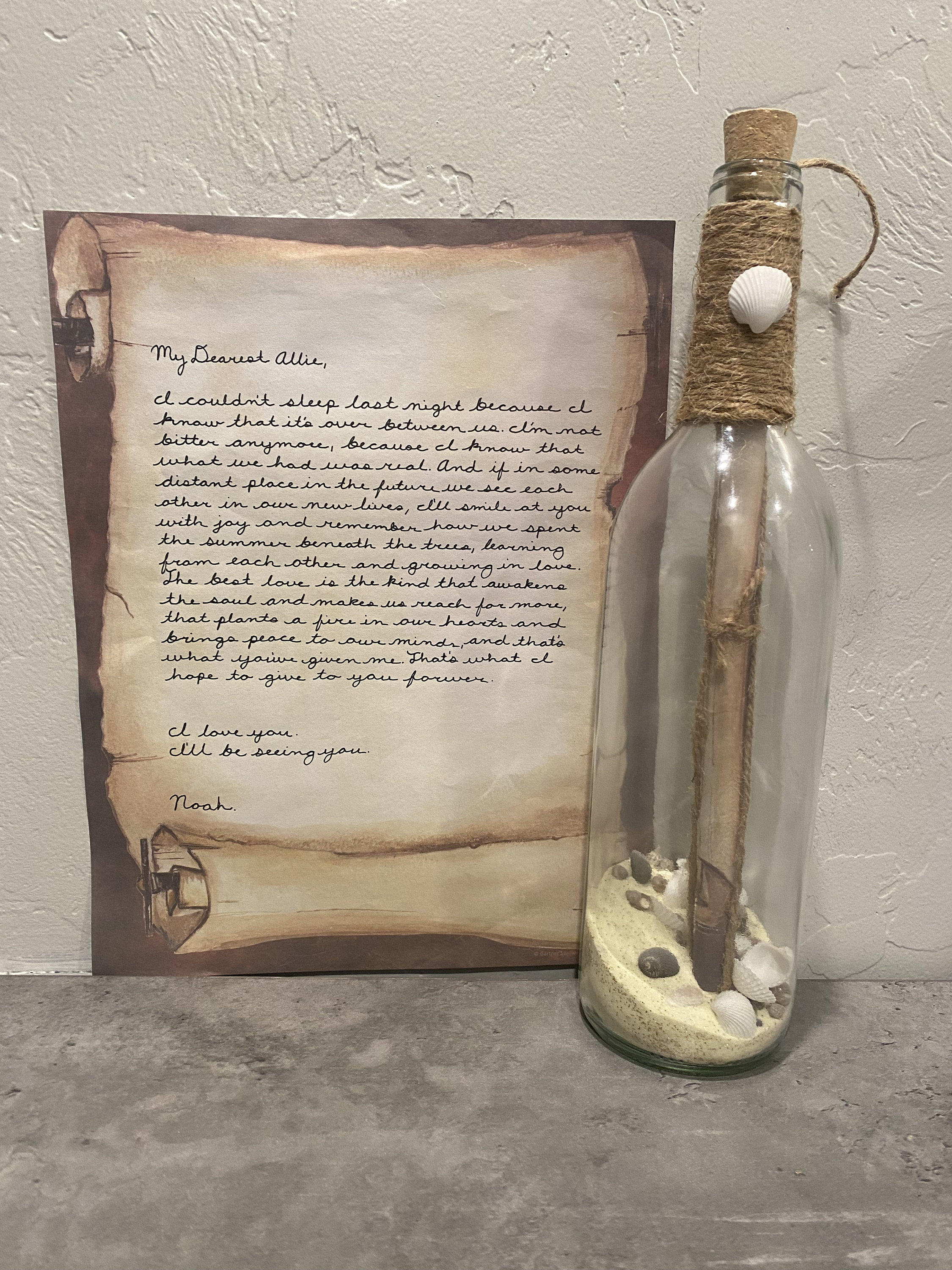 Personalized Message in a Bottle Gift Custom Handwritten Love Letter ...