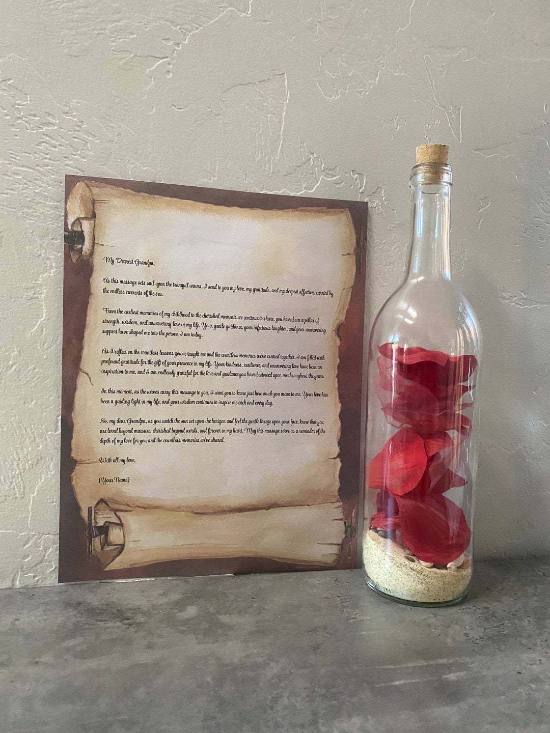 Grandpa Gift Message in a Bottle Gift Personalized Gift for Grandpa ...