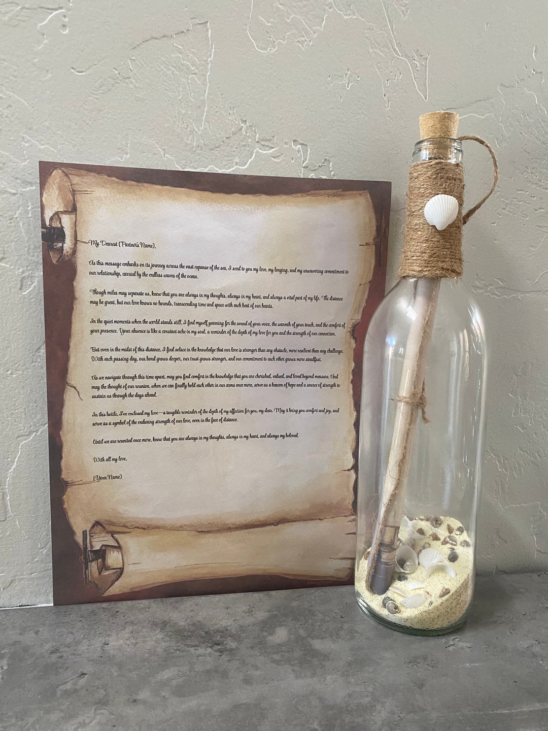 Long Distance Relationship Gift Message in a Bottle Gift Personalized ...