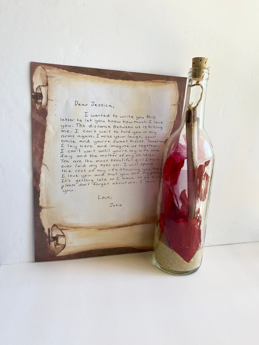 Personalized Gift for Her Romantic Gift for Him Message in a Bottle ...