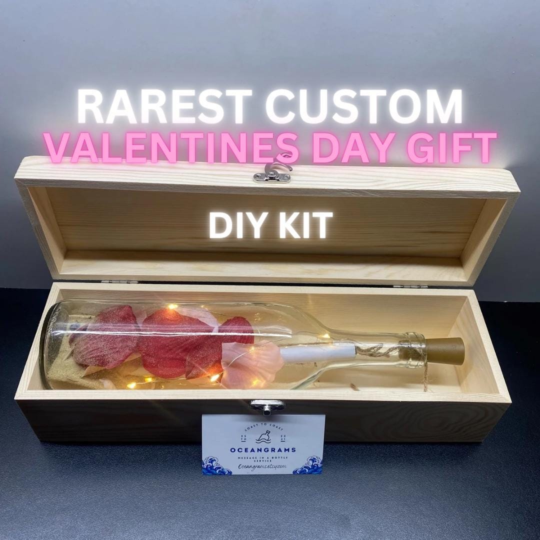 DIY Valentines Day Gift Kit Personalized Message in a Bottle Gift Write ...