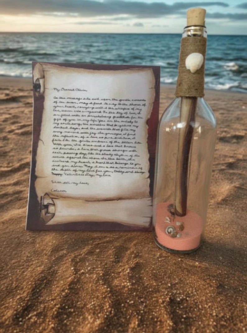 Luxury Message in a Bottle Gift | Custom Love Letter | Handwritten ...