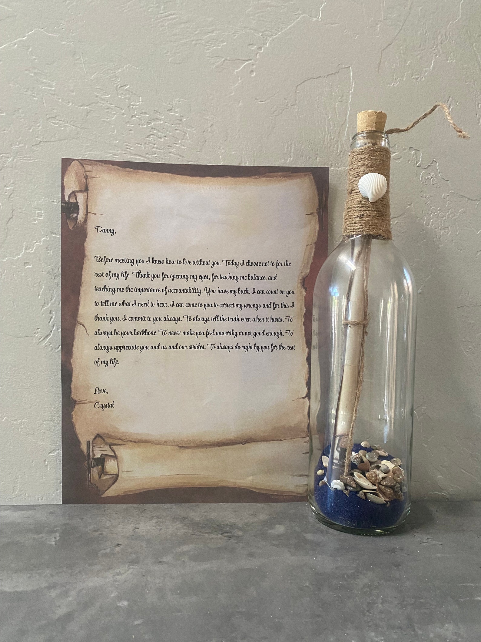 Personalized Message in a Bottle Gift, Custom Love Letter - Etsy