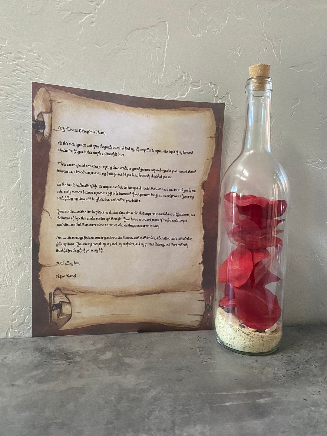 Just Because Gift Message in a Bottle Gift Personalized Surprise ...