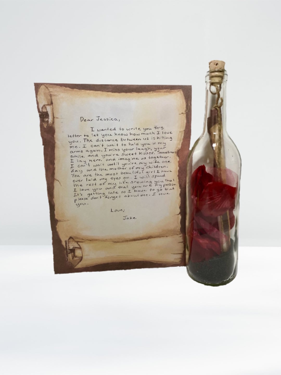Personalized Message in a Bottle Gift Custom Handwritten Love Letter ...