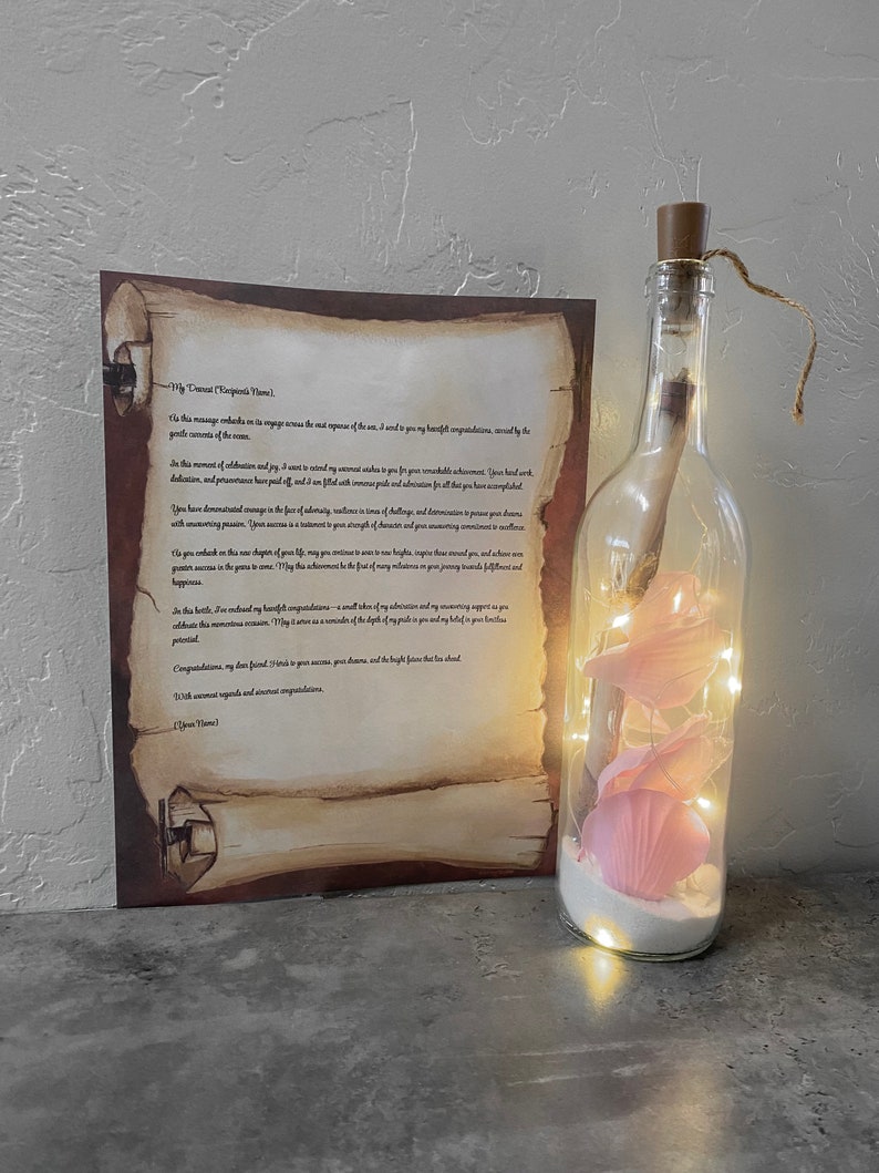Congratulations Gift Message in a Bottle Gift Heartfelt Congratulations ...