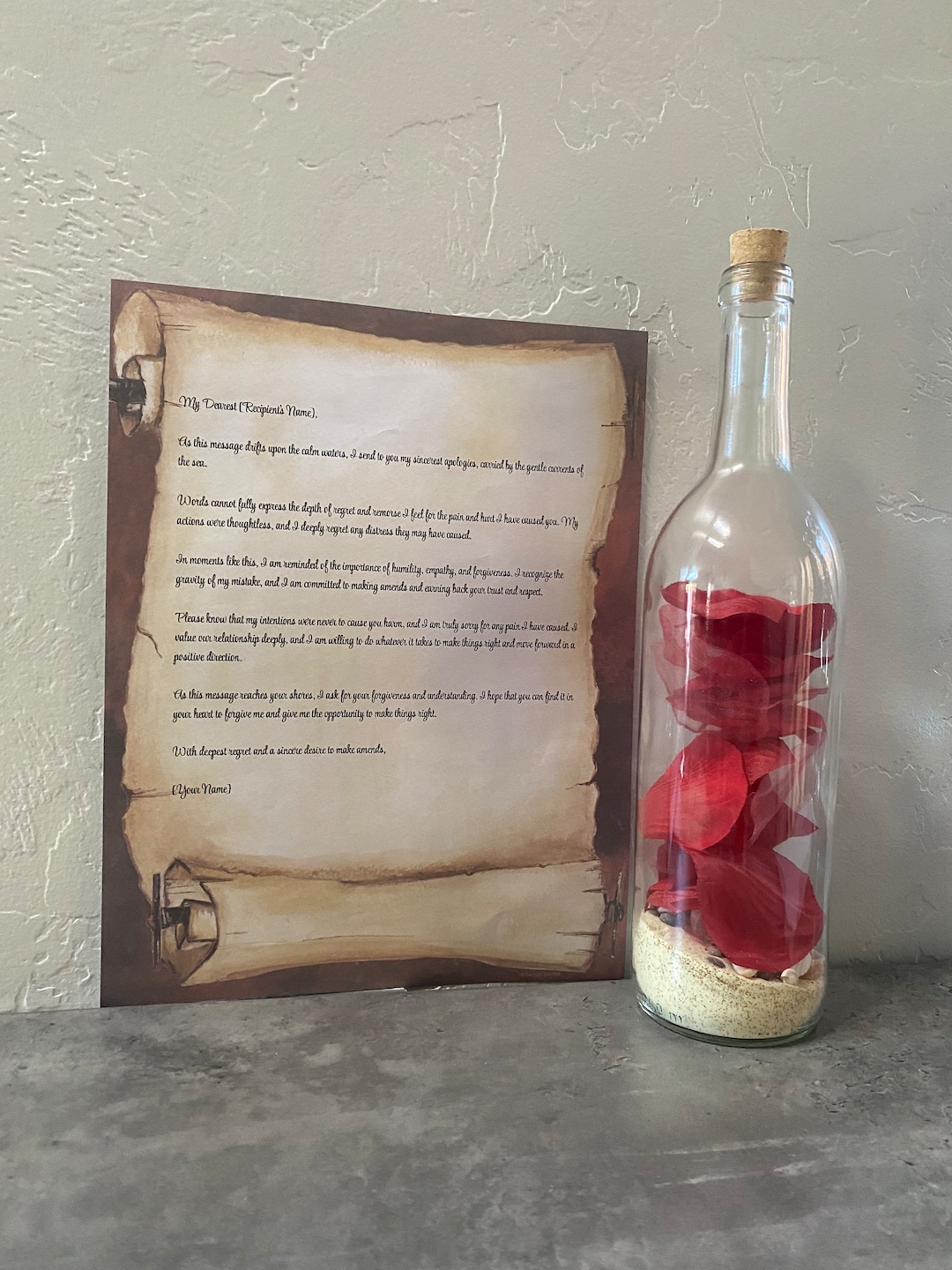 I'm Sorry Gift Message in a Bottle Gift Personalized Apology Gift ...
