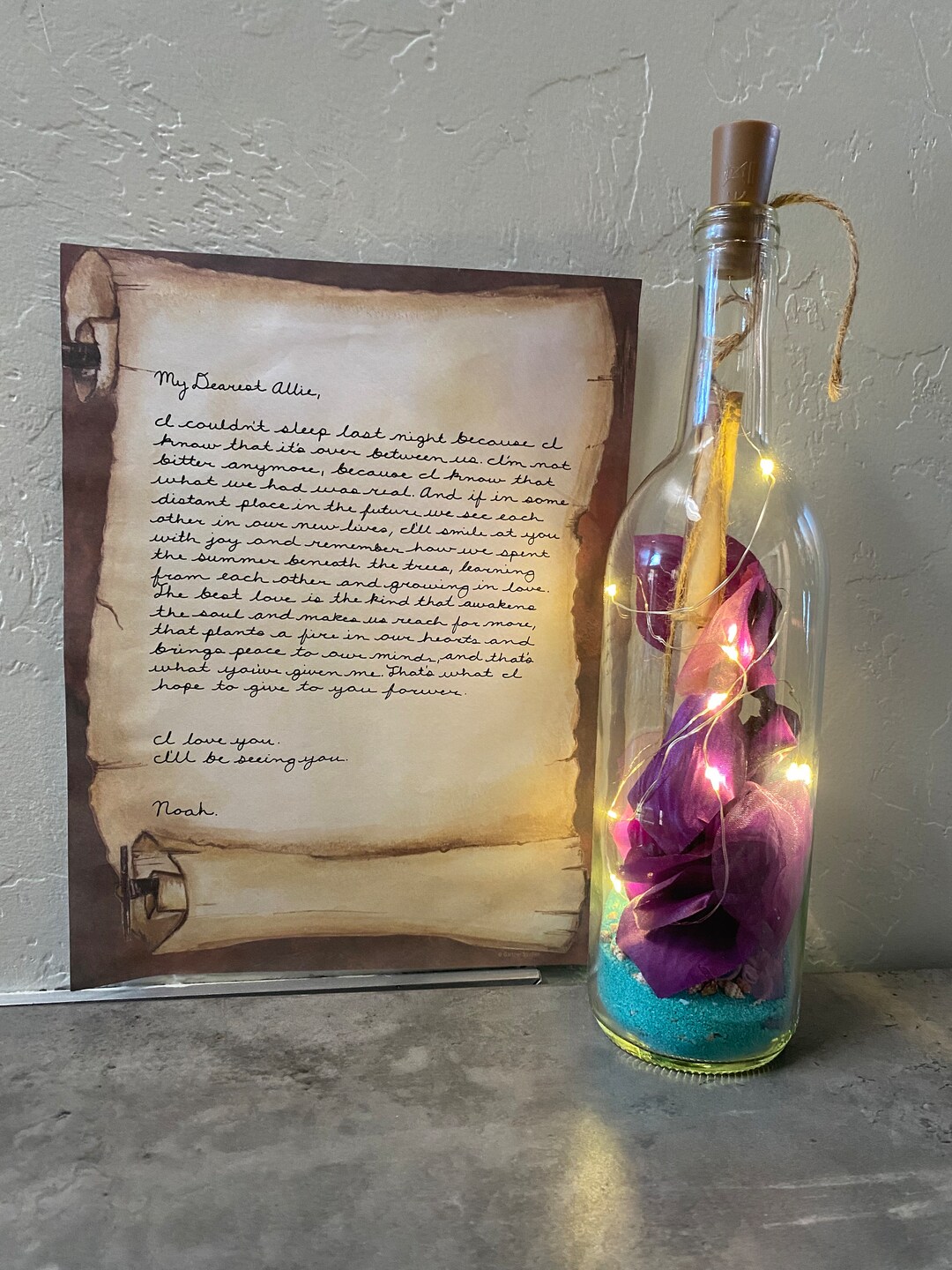 Personalized Message in a Bottle Gift Custom Handwritten Love Letter ...