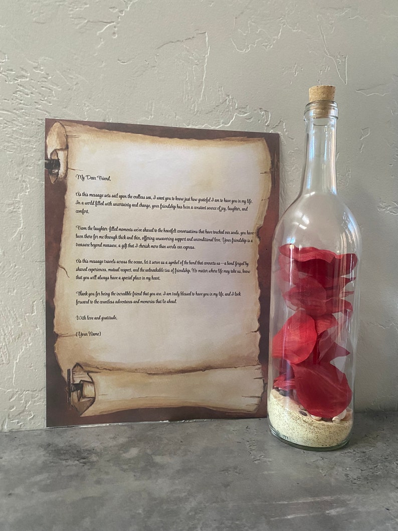 Friendship Gift Message in a Bottle Gift Personalized Gift for Friend ...