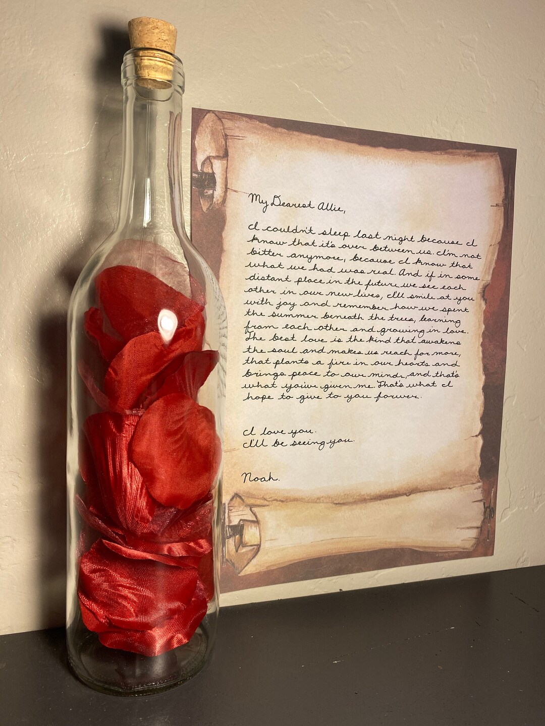 Personalized Message in a Bottle Gift Custom Handwritten Love Letter ...