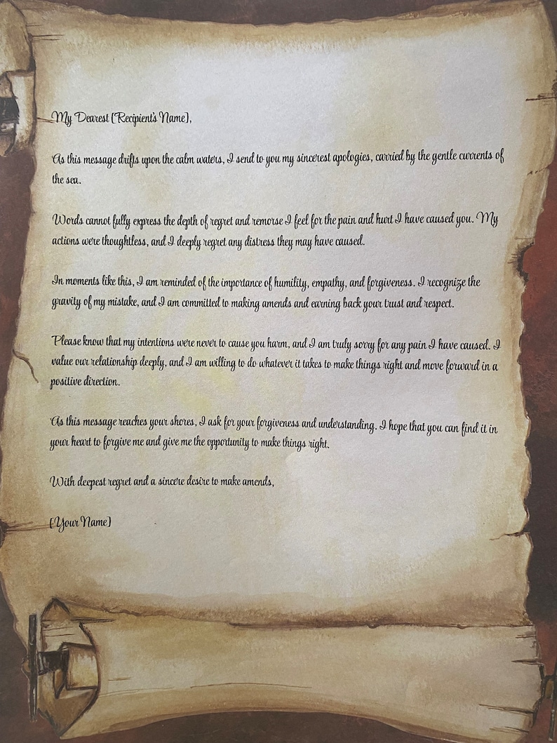 Apology Gift Message in a Bottle Gift Personalized Sorry Present Letter ...