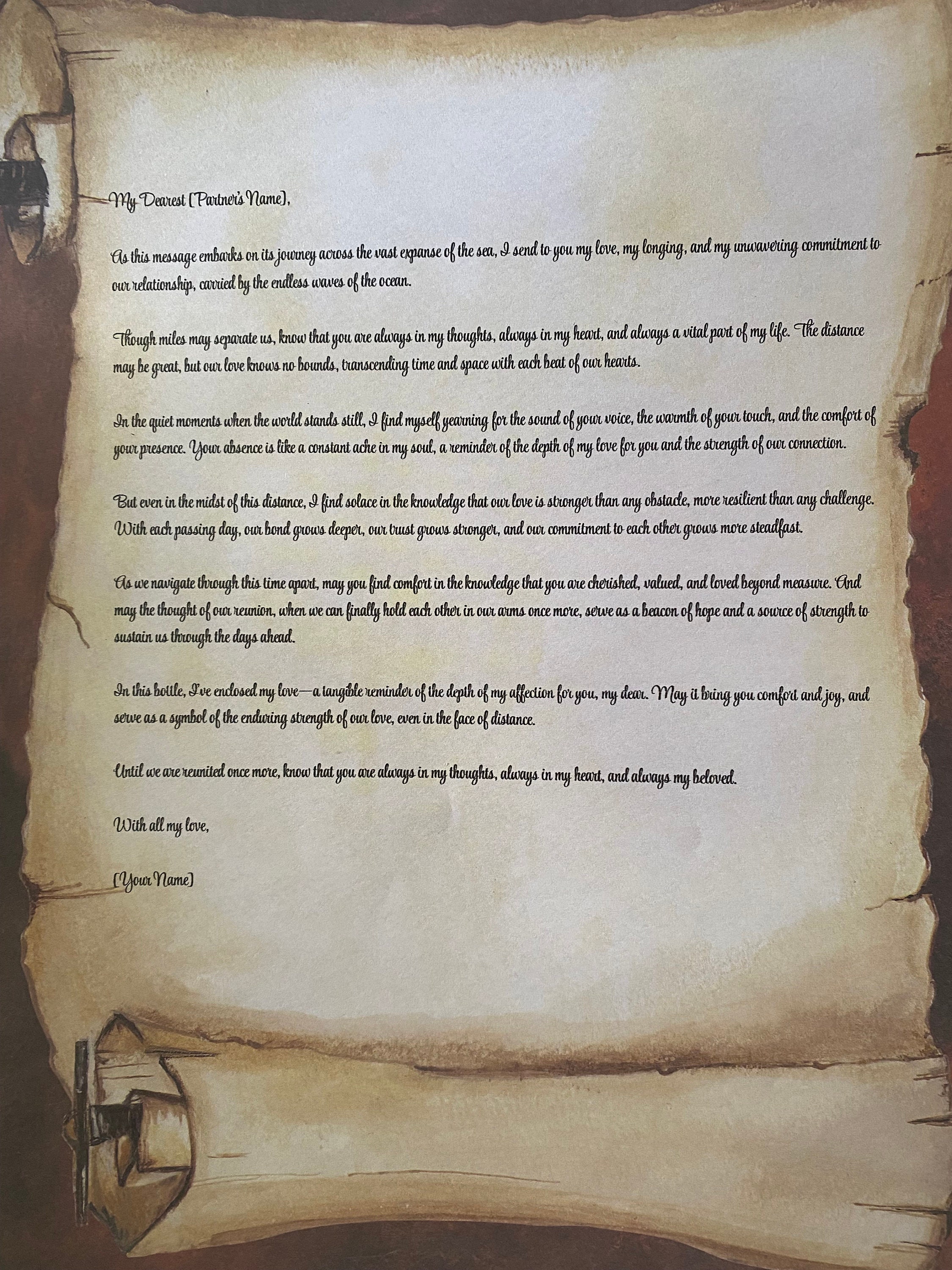 Long Distance Relationship Gift Message in a Bottle Gift Personalized ...