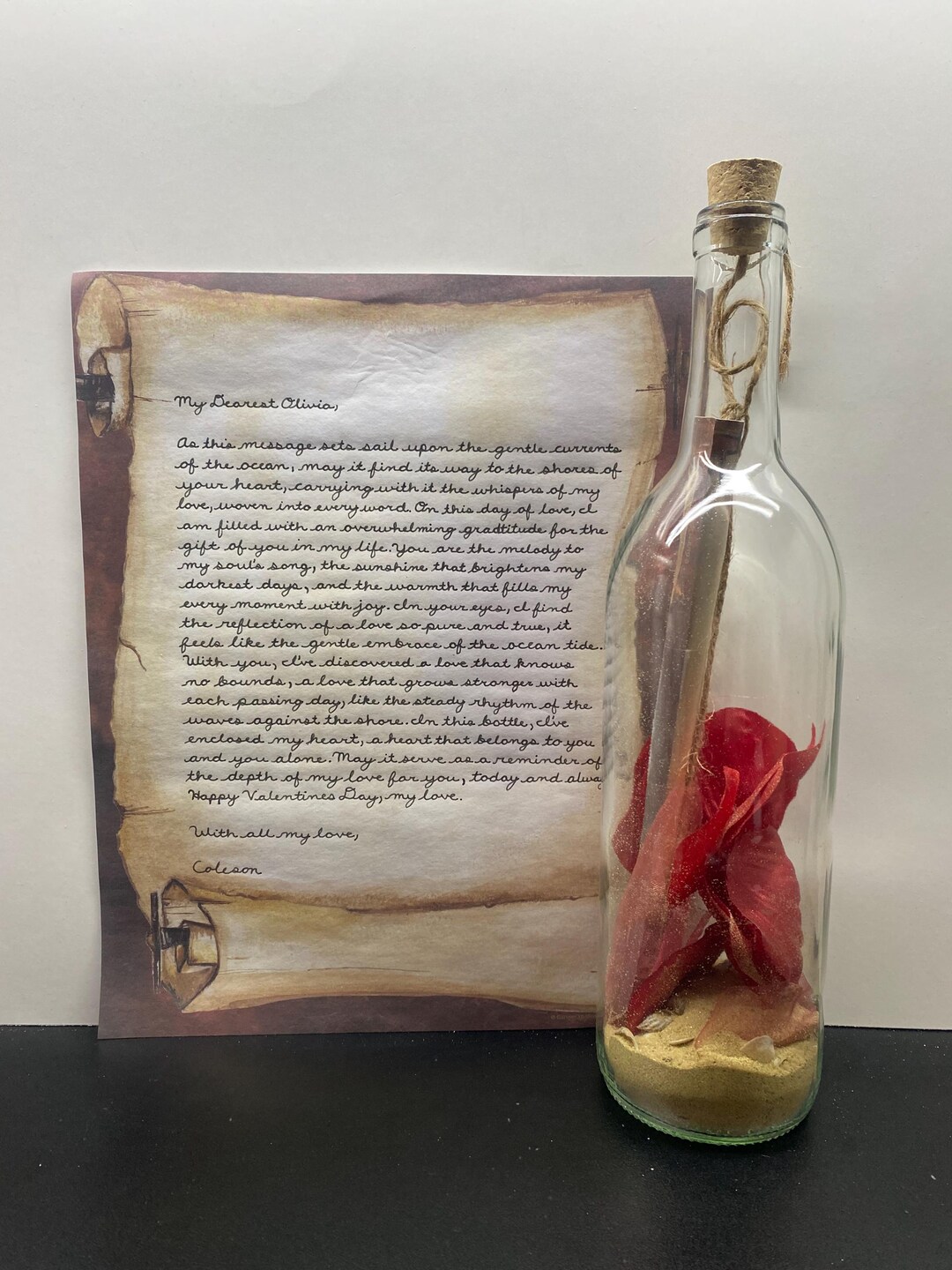 Best Seller Personalized Message in a Bottle Gift Custom Handwritten ...