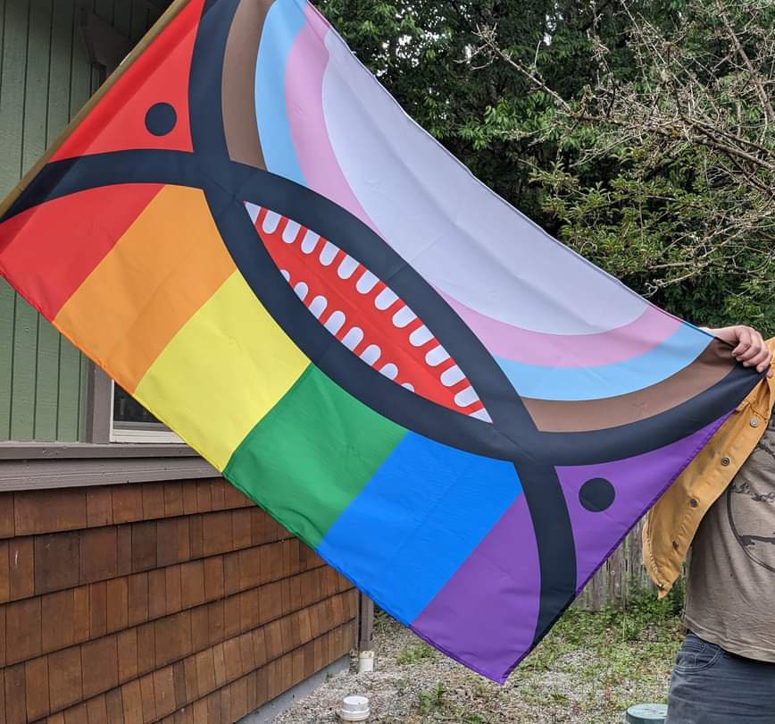 Progressive Pride Orca Face Flag - Etsy