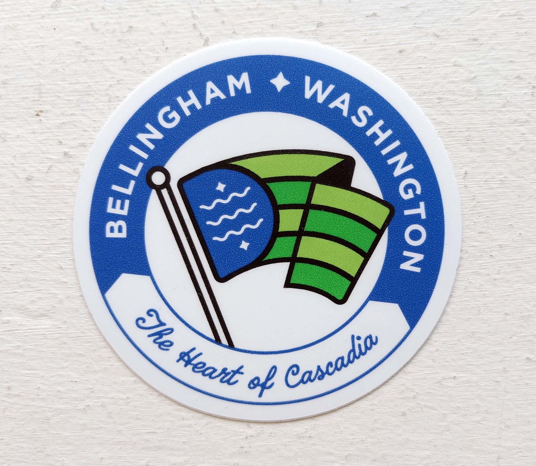 Waving Bellingham Flag Sticker - Etsy