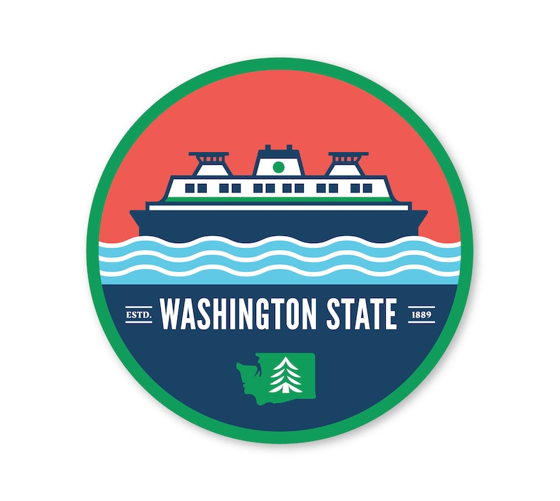 Washington State Ferry Sticker - Etsy
