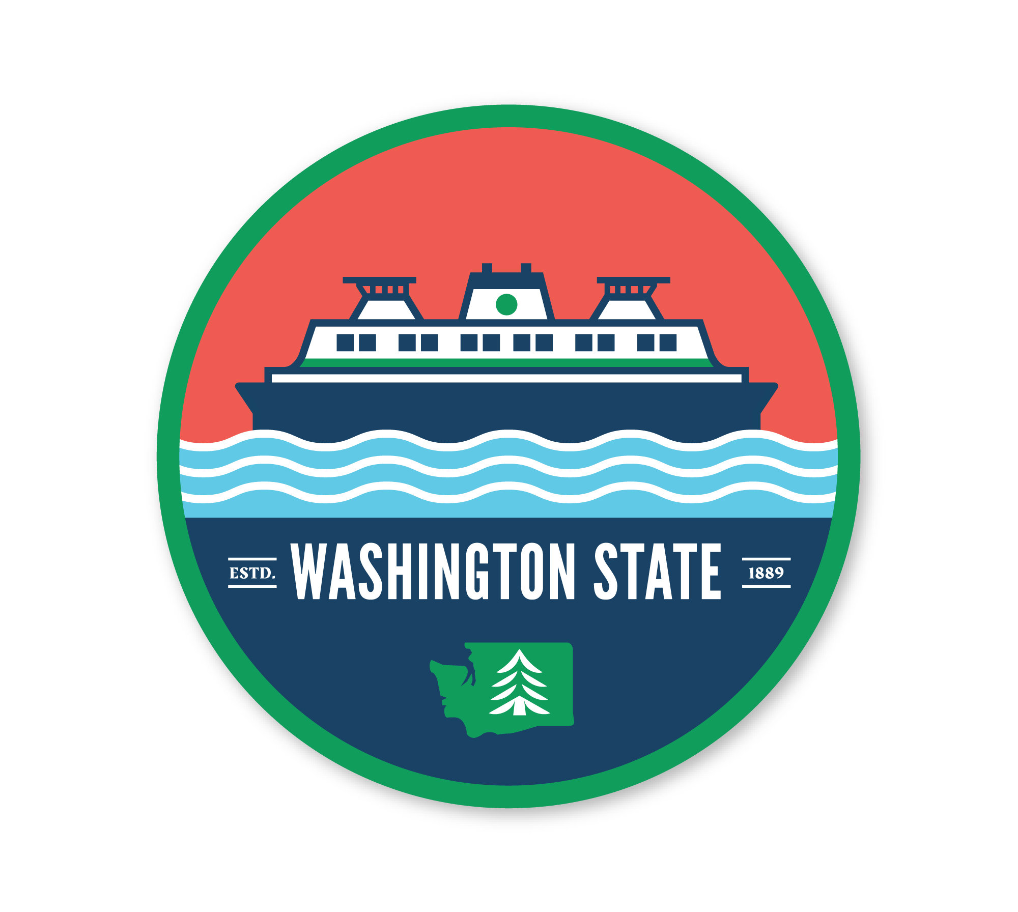 Washington State Ferry Sticker - Etsy