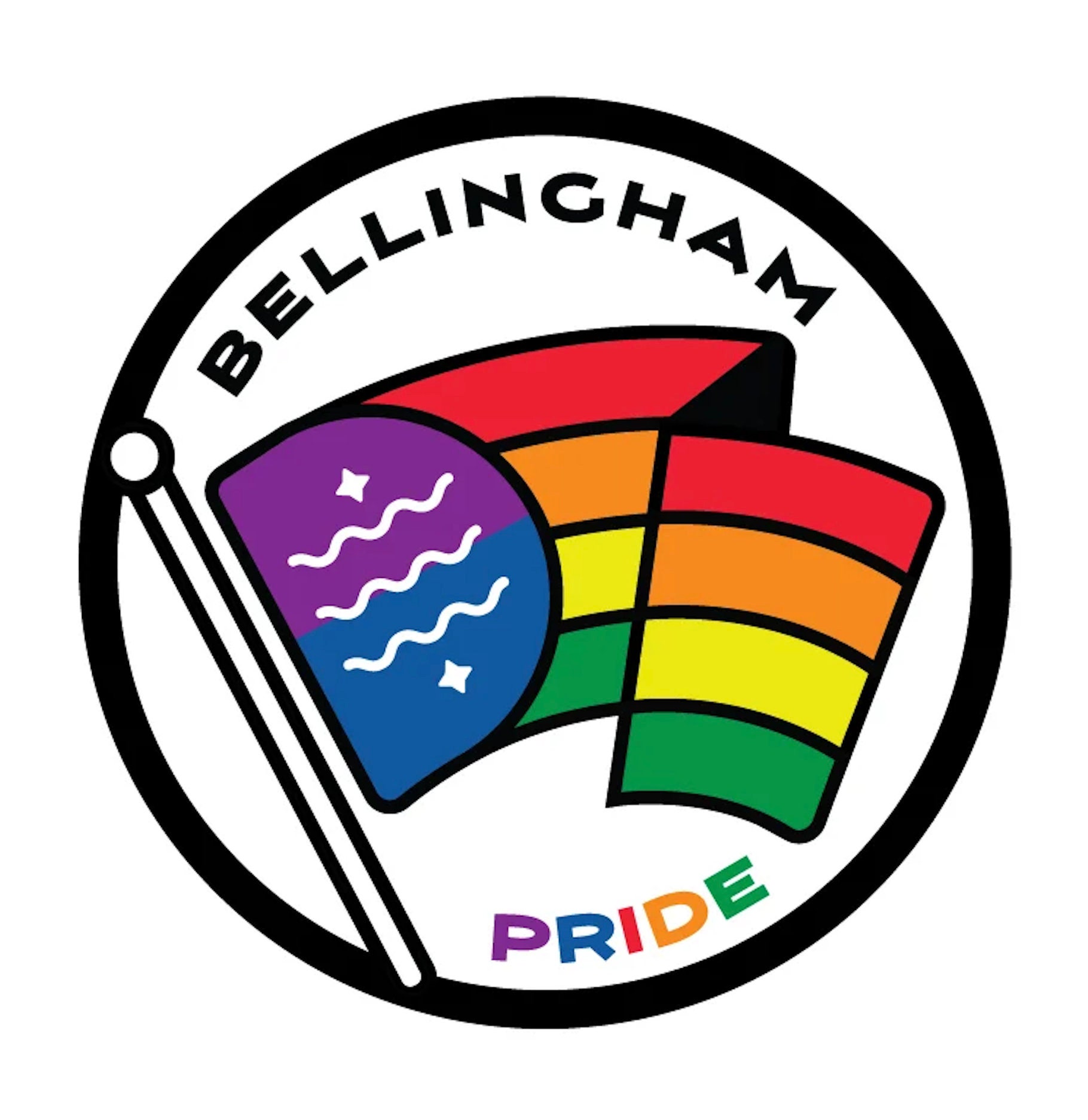Bellingham Pride Flag Waving Sticker - Etsy